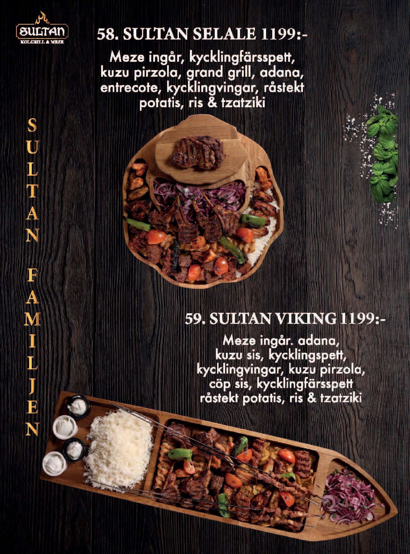 Sultan Palace Kol Grill - vi har menyn!Restomenyer.se